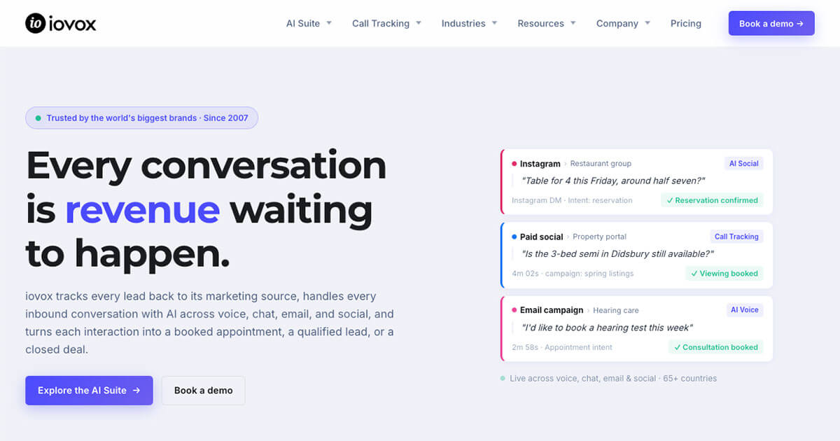 iovox — Every conversation is revenue waiting to happen.